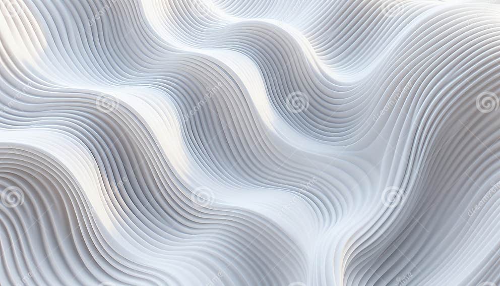 Abstract White Wavy Lines Form Three Dimensional Curves Stock ...