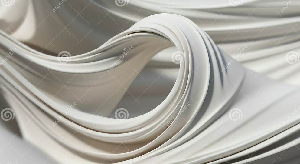 Abstract White Wavy Textile Design with Fluid Curves and Smooth Texture ...
