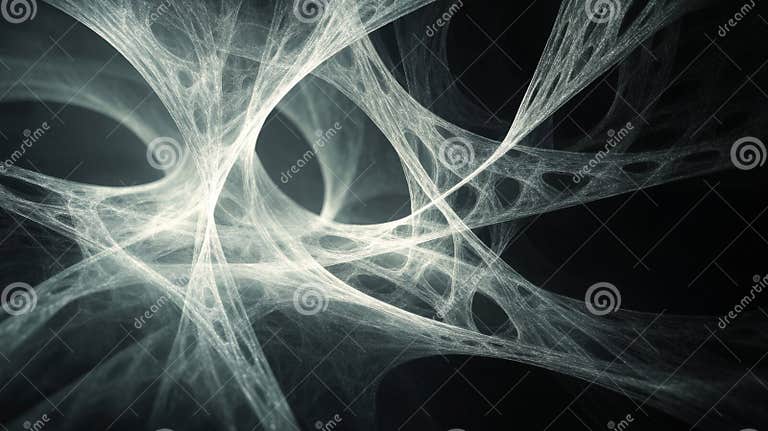 Abstract White Web Pattern on Black Background Stock Illustration ...