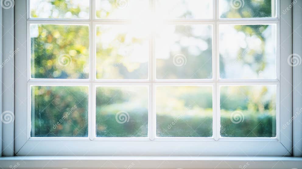 Abstract White Window Background with Soft Light Diffusion and a ...