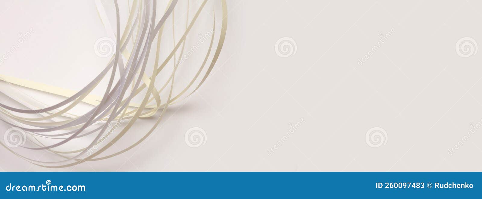 Abstract White and Yellow Color Strip Wave Paper on Light Horizontal ...