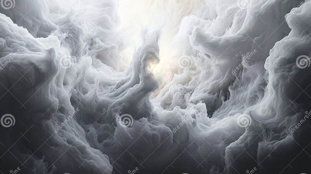 Abstract Whitish Grey Cloudscape Digital Art Stock Illustration ...