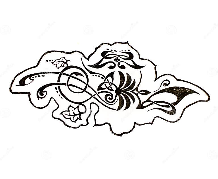 Abstract Wicker Pattern Drawing Stock Illustration - Illustration of ...