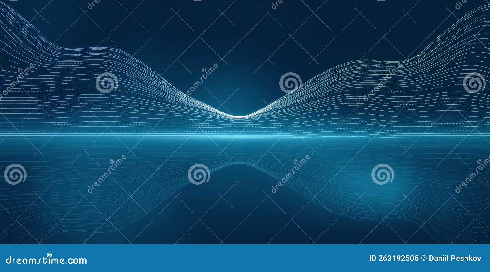 Abstract Wide Digital Wave Backdrop. 3D Rendering Stock Illustration ...