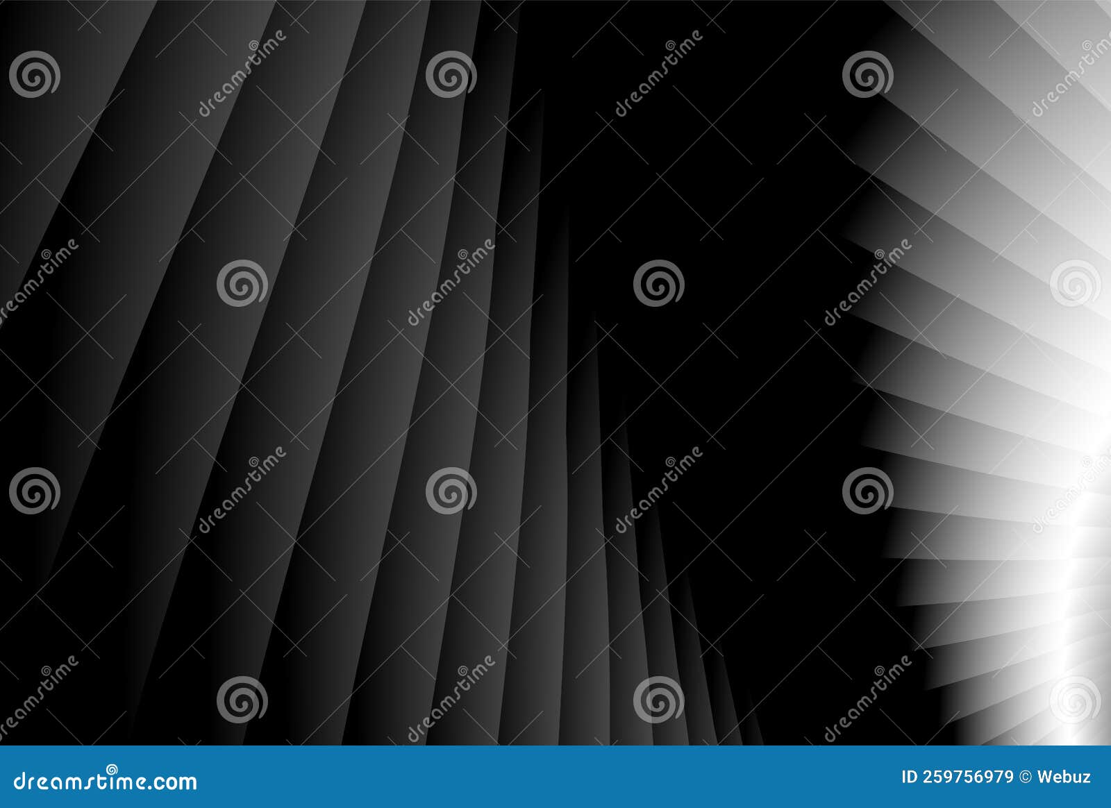 Abstract Wide Horizontal Background or Pattern of Gradient Black, White ...