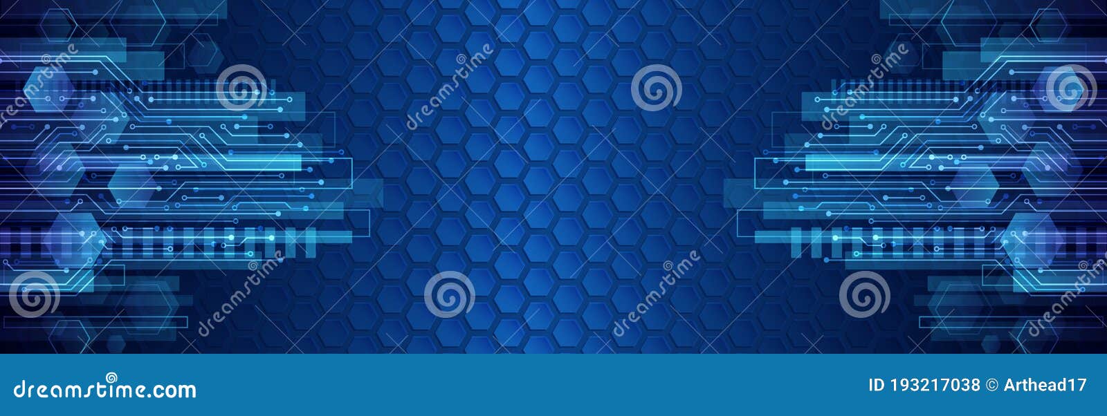 Abstract Wide Technology Background with Hexagons and Gear Wheels. Hi ...