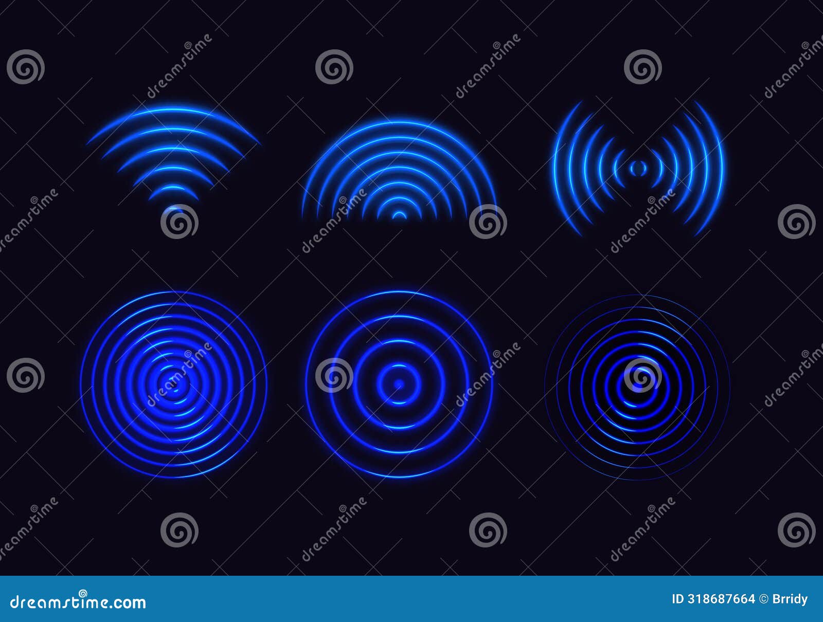 Abstract Wifi Signal Waves. Sound Effect Icon. Vector Blue Light Radar ... Abstract Wifi Signal Waves. Sound Effect Icon. Vector Blue Light Radar ...