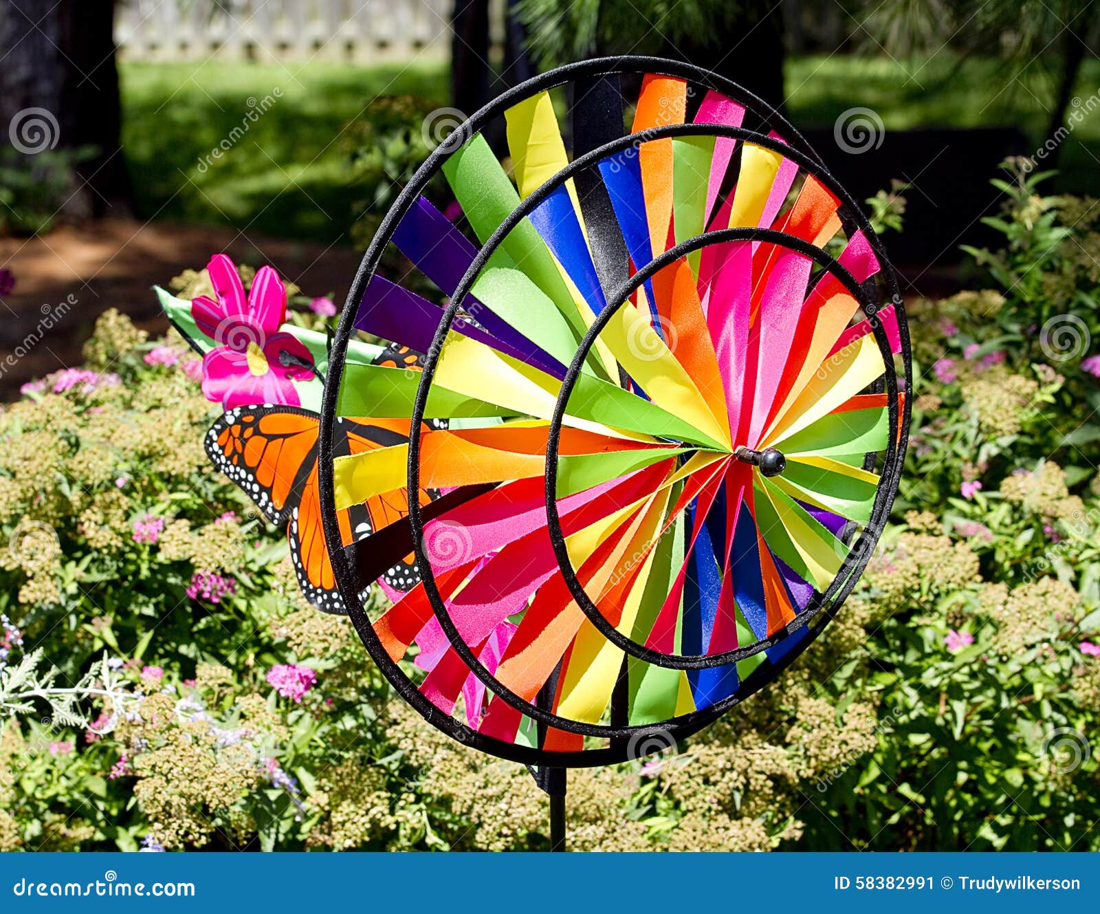 Abstract Wind Spinner Closeup in Garden Stock Image - Image of closeup ...