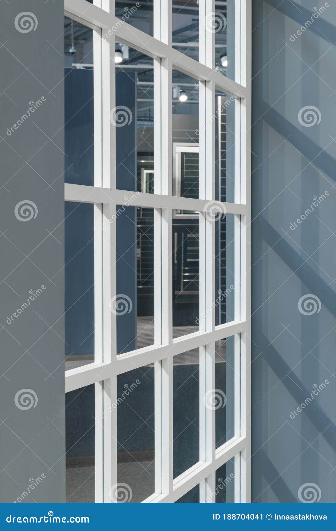 Abstract Window Frame Background with Transparent Glass and Shadow ...