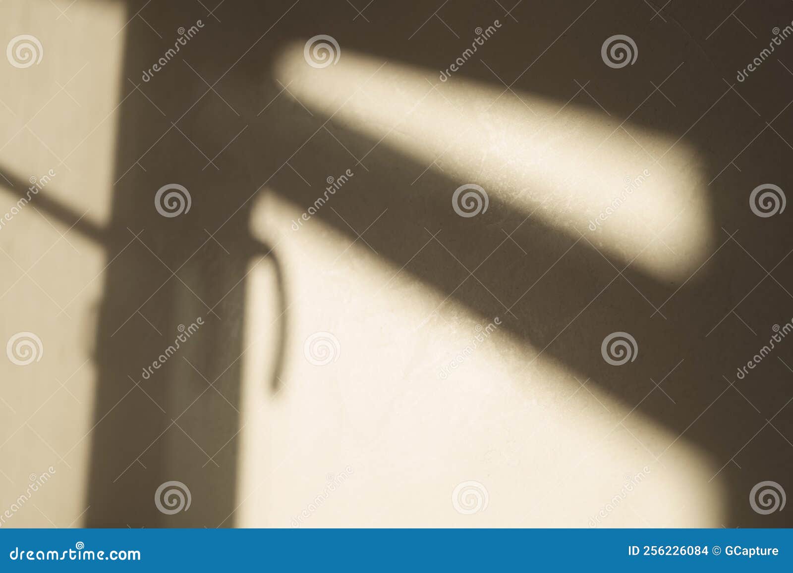 Abstract Window Frame Shadow on Plaster Wall with Natural Light Stock ...