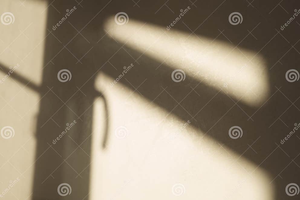 Abstract Window Frame Shadow on Plaster Wall with Natural Light Stock ...