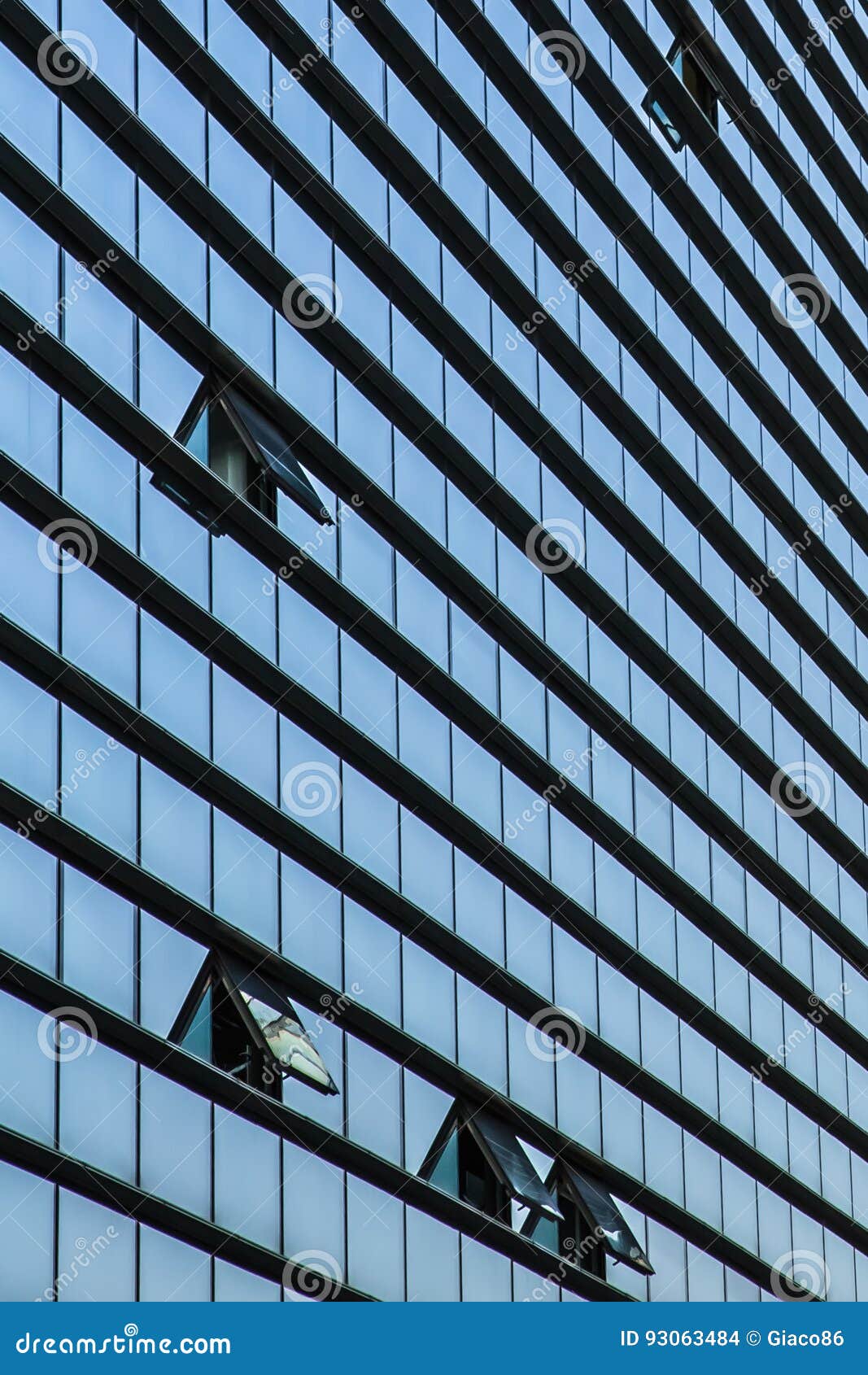 Abstract Windows of a Skyscraper - Blue Elegant Perspective Texture ...