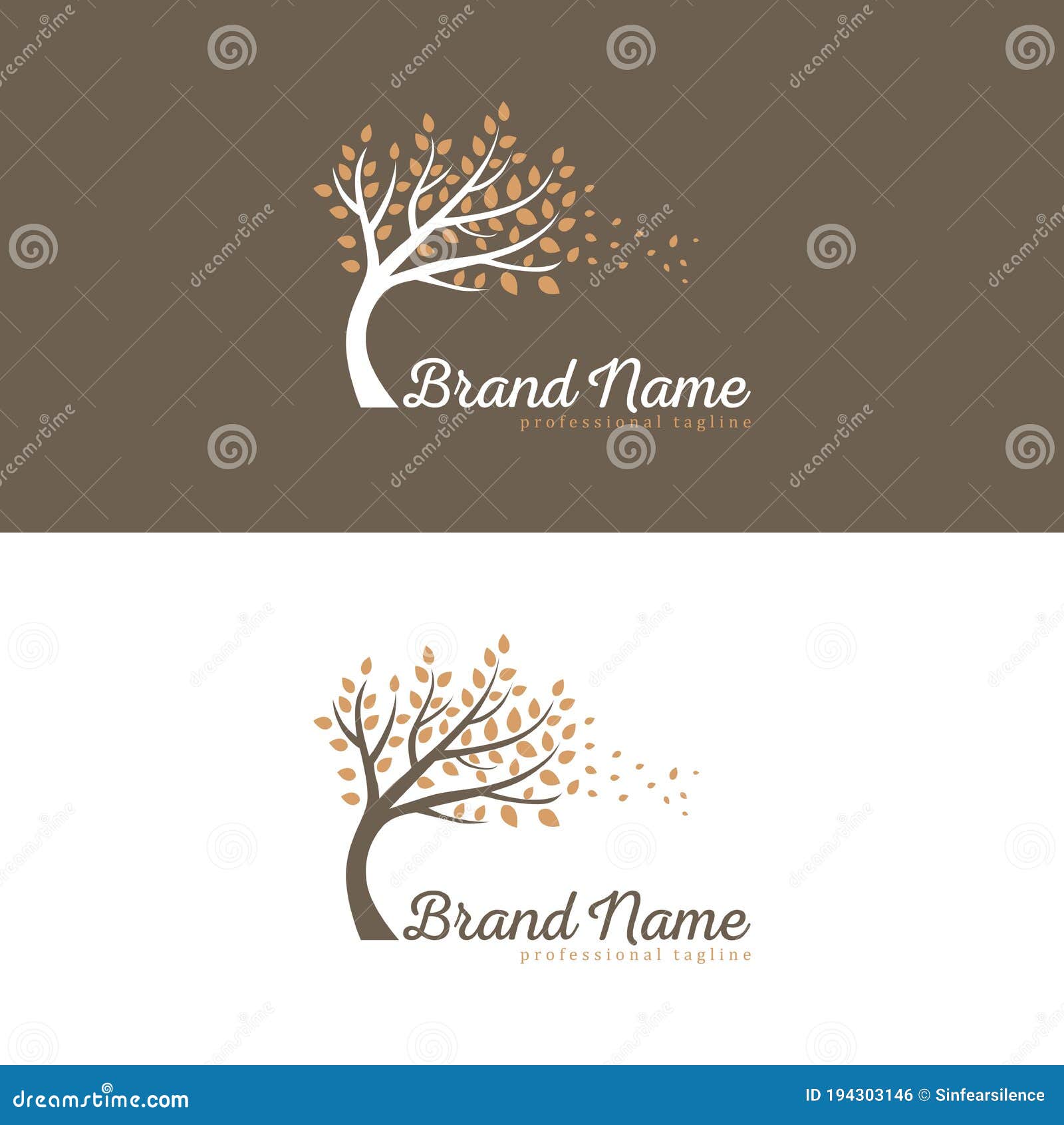 Windy Day Tree Bending Broken Branches Vector Illustration ...