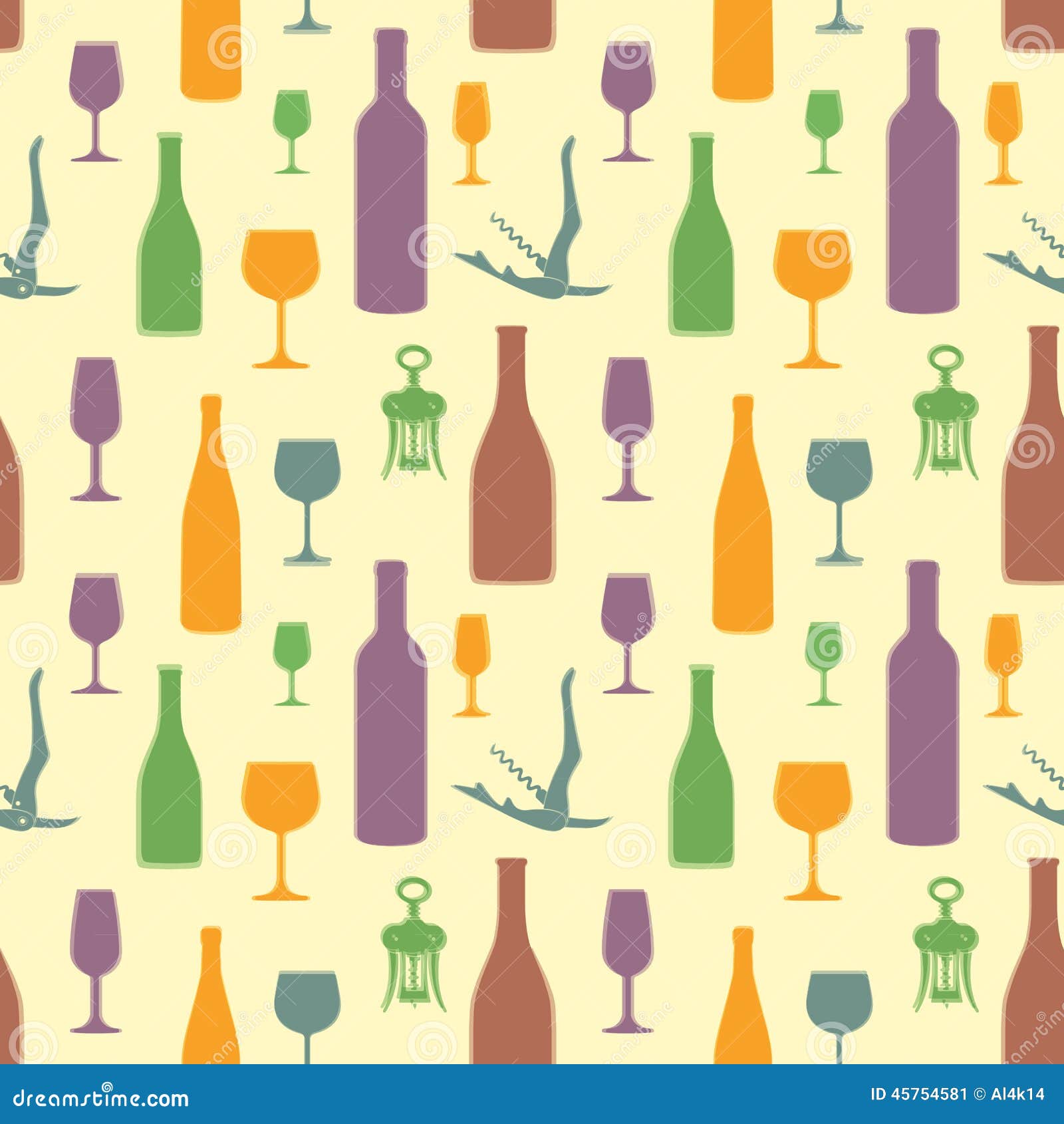 Abstract Wine Seamless Pattern Stock Vector - Illustration of bottle ...