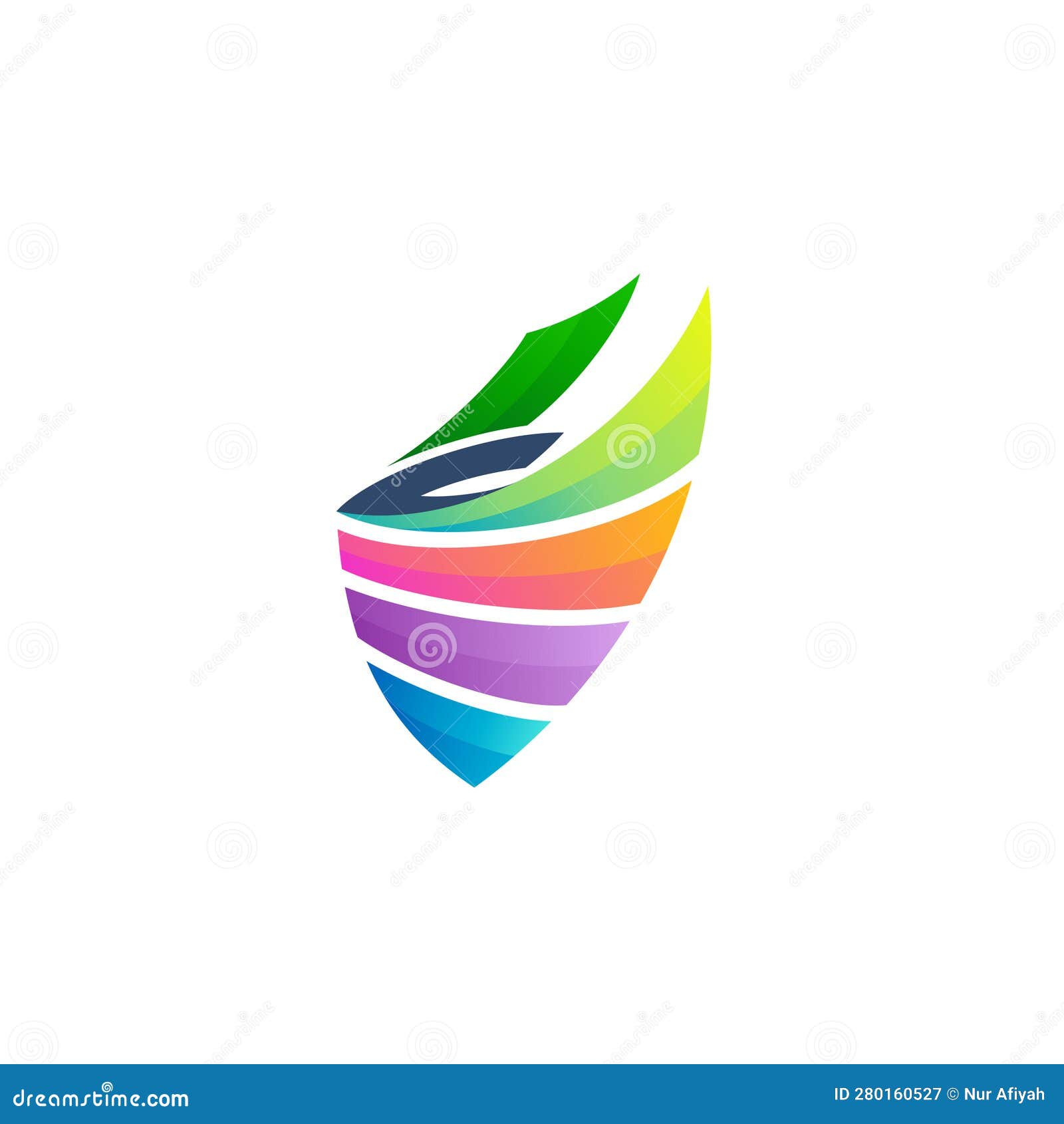 Abstract Wing Logo with Colorful Design, 3d Style Icons Stock Vector ...
