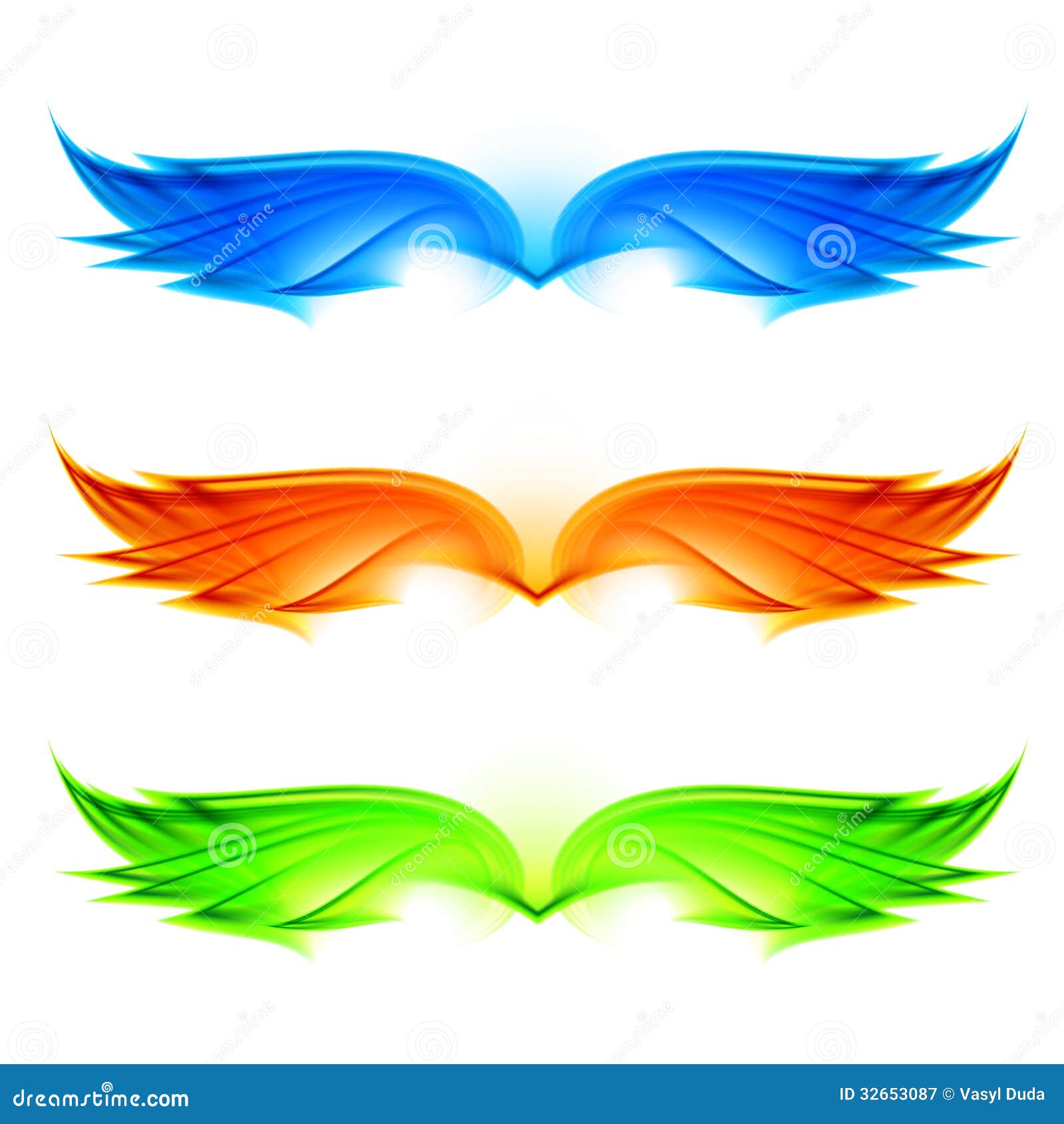 Abstract wings set stock vector. Illustration of shape - 32653087