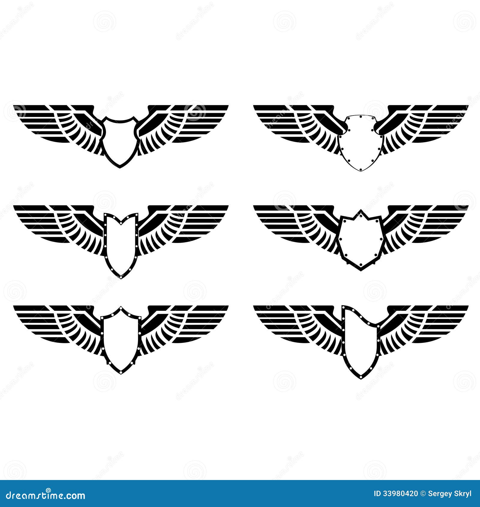 Abstract wings and shield stock vector. Illustration of abstract - 33980420