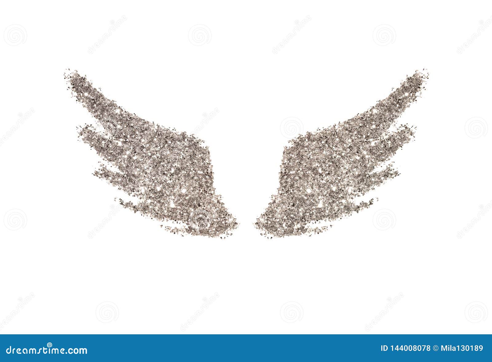 Abstract Wings of Silver Glitter on White Background - Interesting and ...