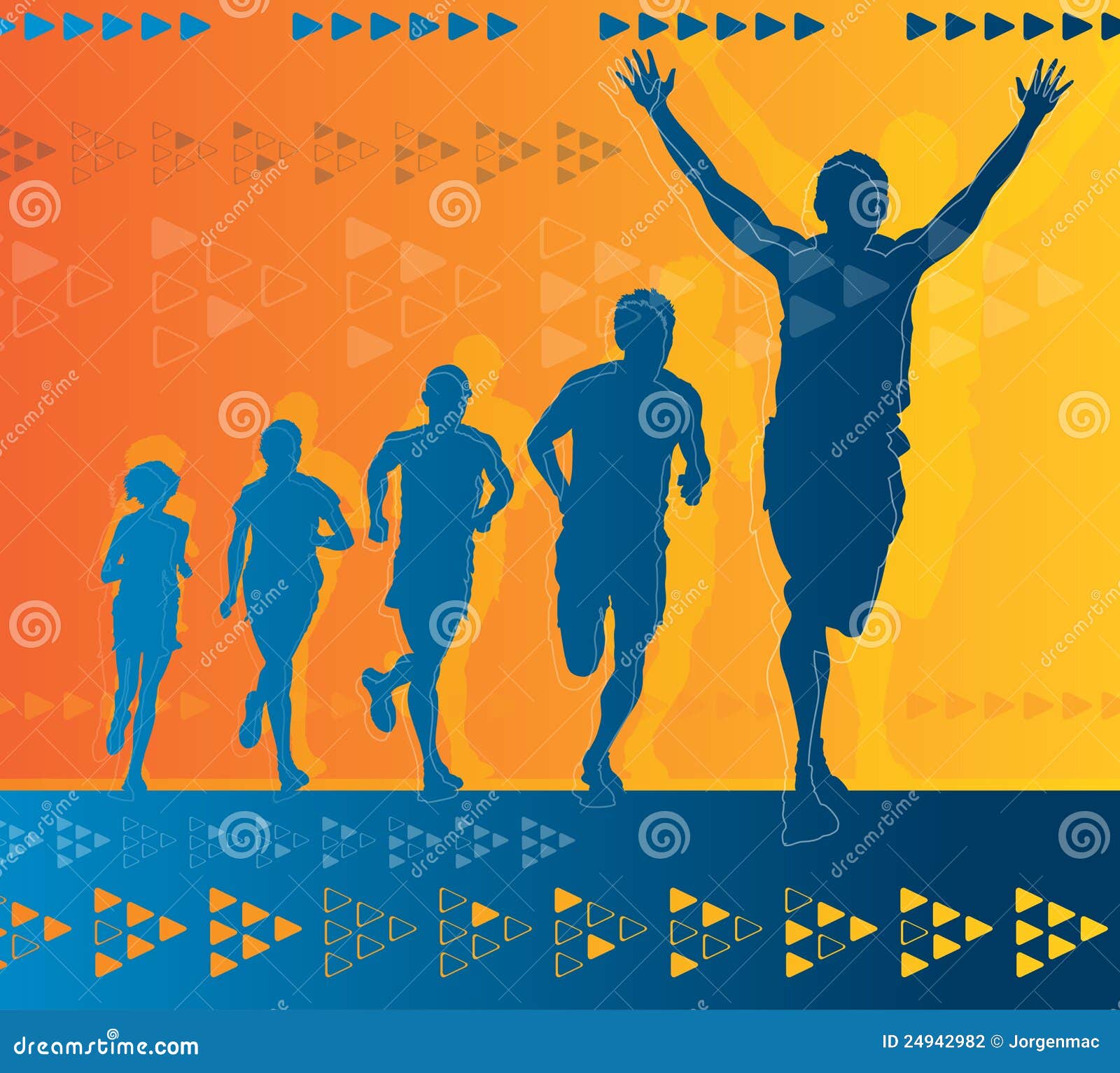 Abstract Winning Athlete stock vector. Illustration of action - 24942982