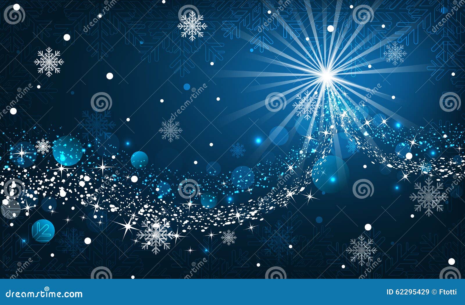 Abstract Winter Background. Snowfall, Sparkle, Snowflakes on a Blue ...