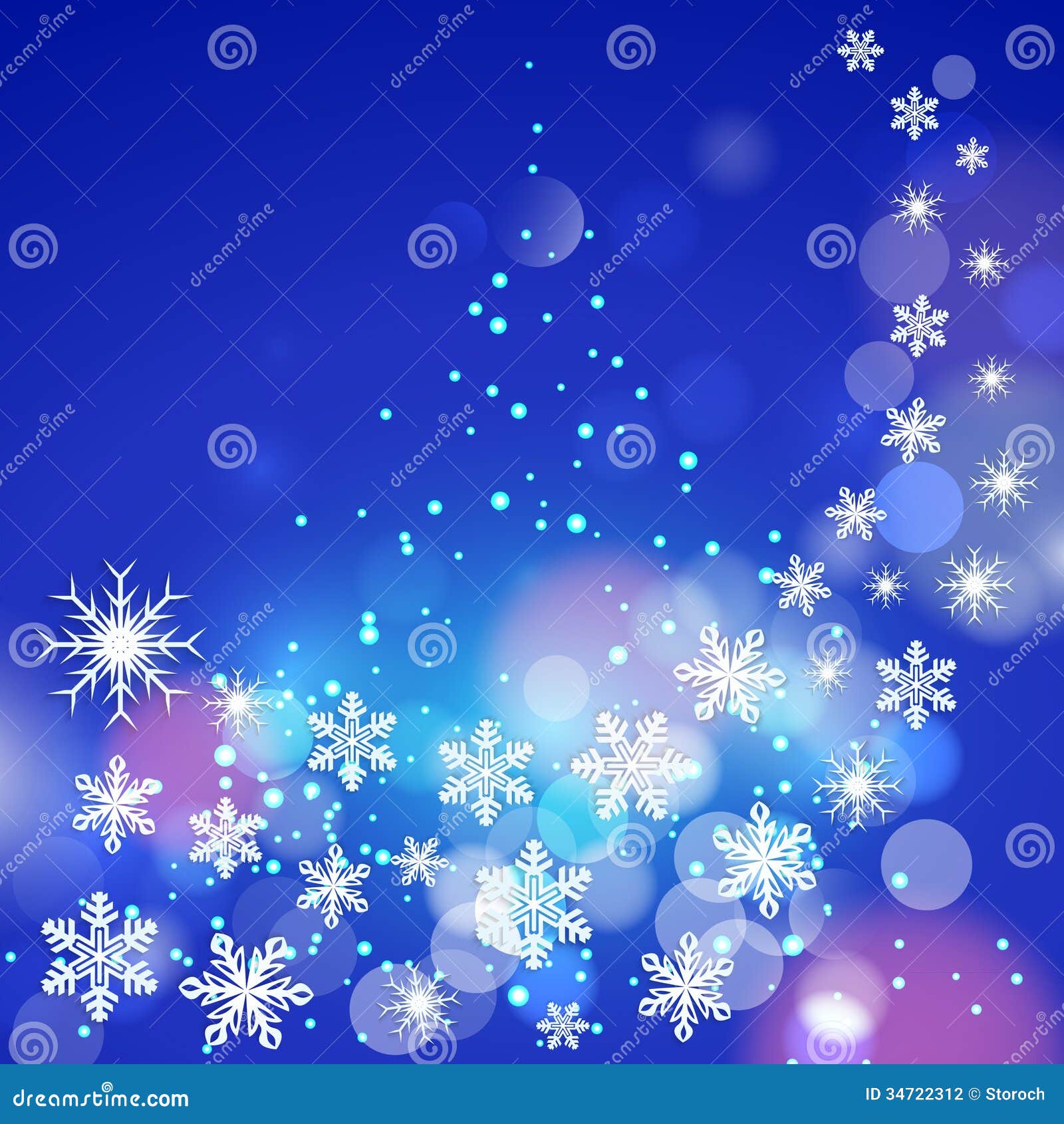 Abstract Winter Blue Background with Snowflakes an Stock Vector ...