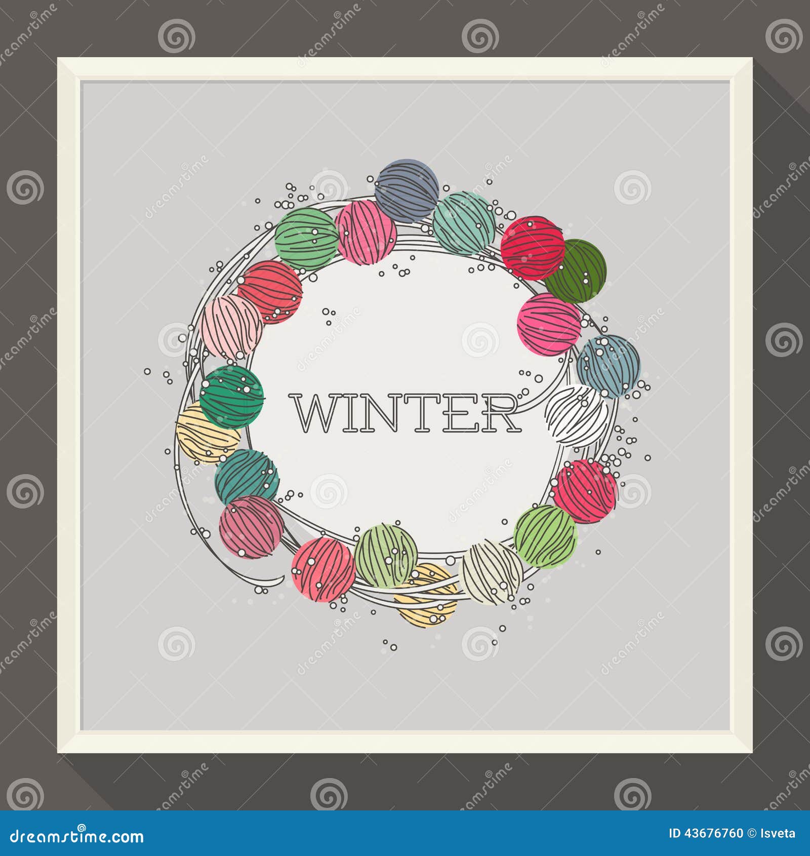 Abstract Winter Design with Colorful Beads Stock Vector - Illustration ...