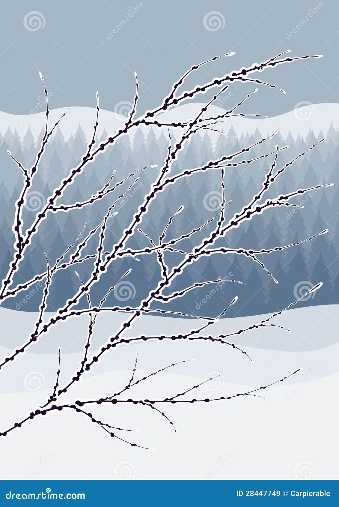 Abstract winter landscape stock vector. Illustration of outdoor - 28447749