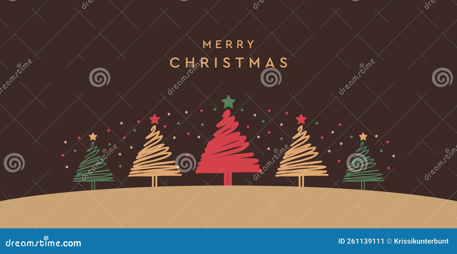 Abstract Winter Landscape Fir Border Christmas Tree Stock Vector ...