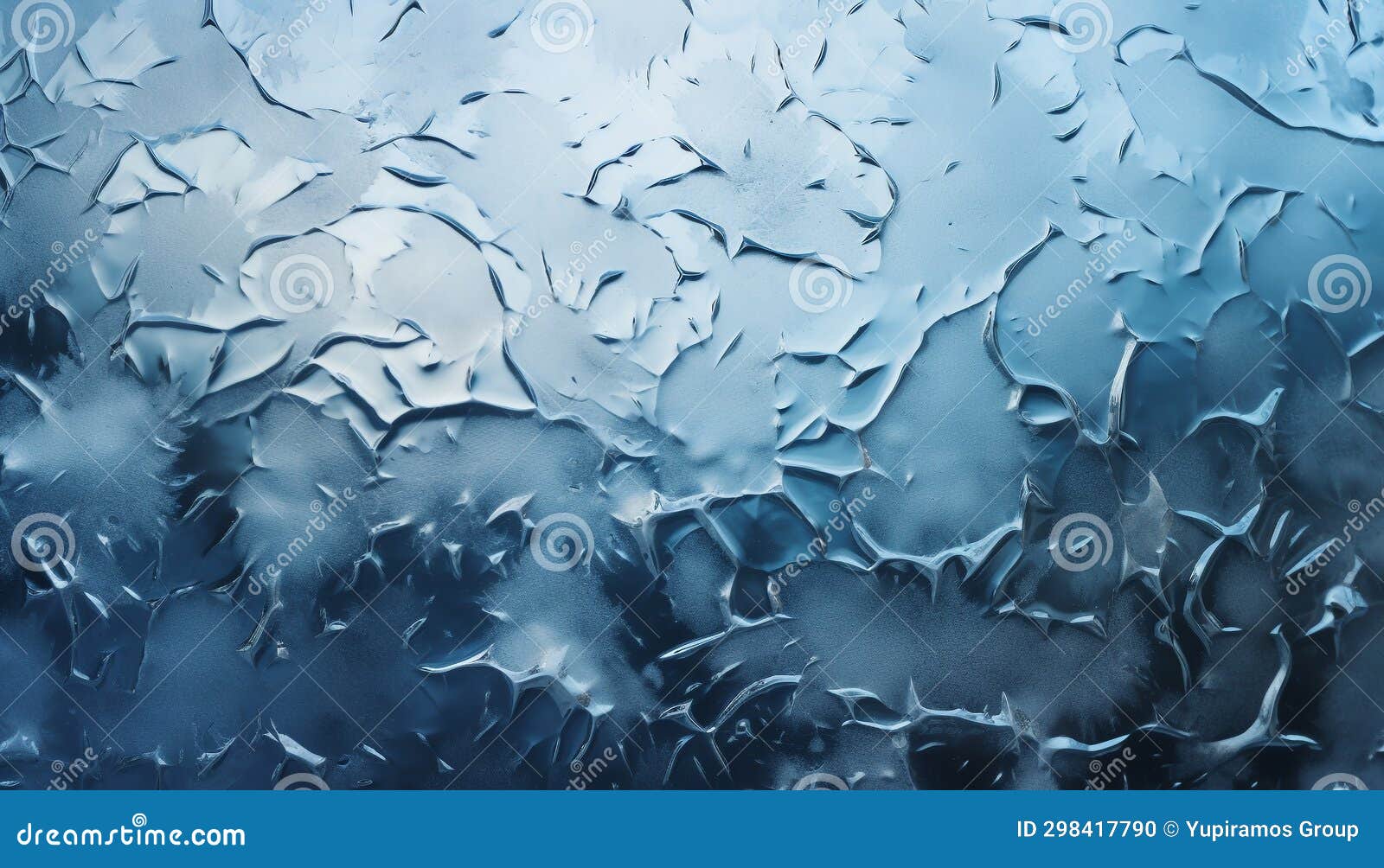 Abstract Winter Pattern on Glass, Shiny Snowflake Reflection on Metal ...