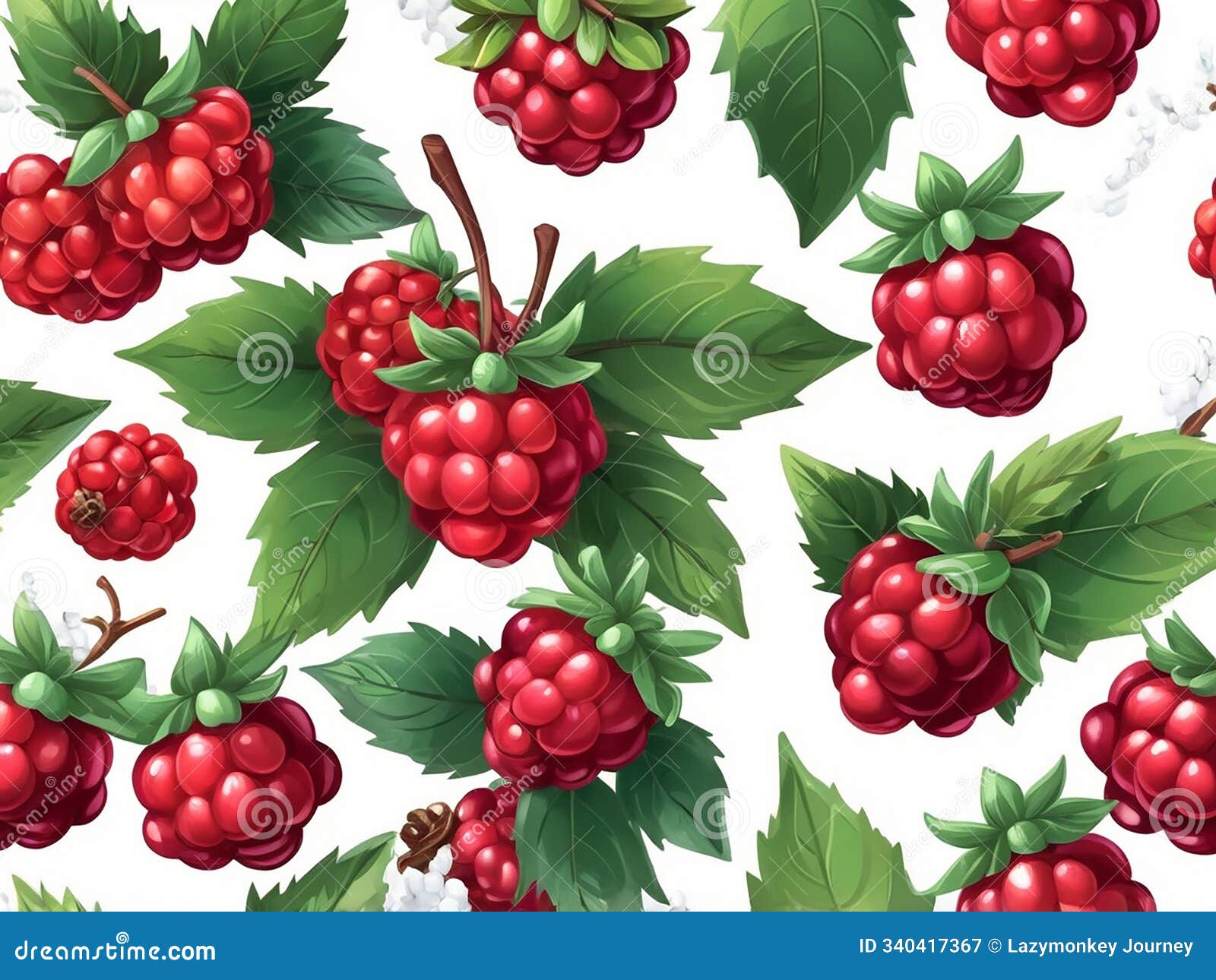 Abstract Winter Red Berry Illustration on White Background, Art Stock ...