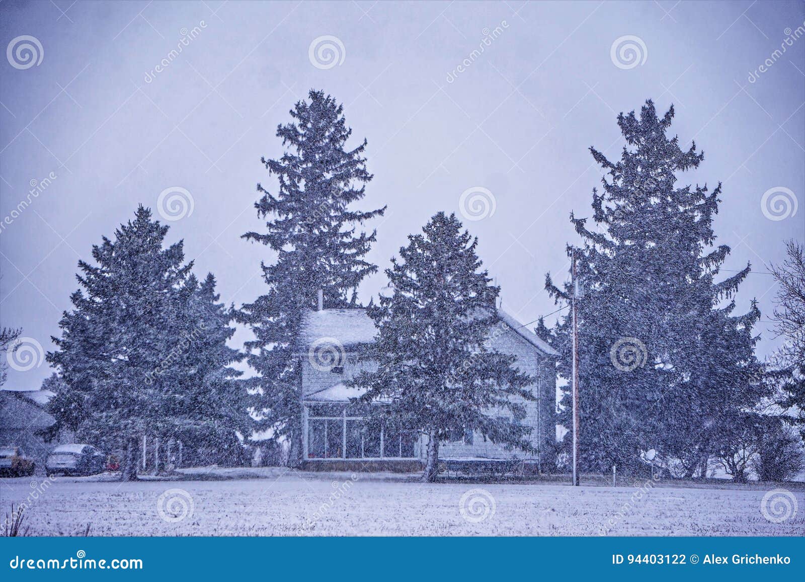 Abstract Winter Scene on a Country Farm Stock Photo - Image of purity ...
