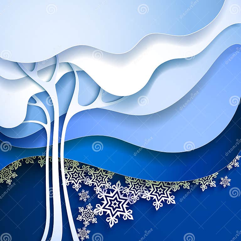 Abstract winter tree. stock vector. Illustration of light - 47858549