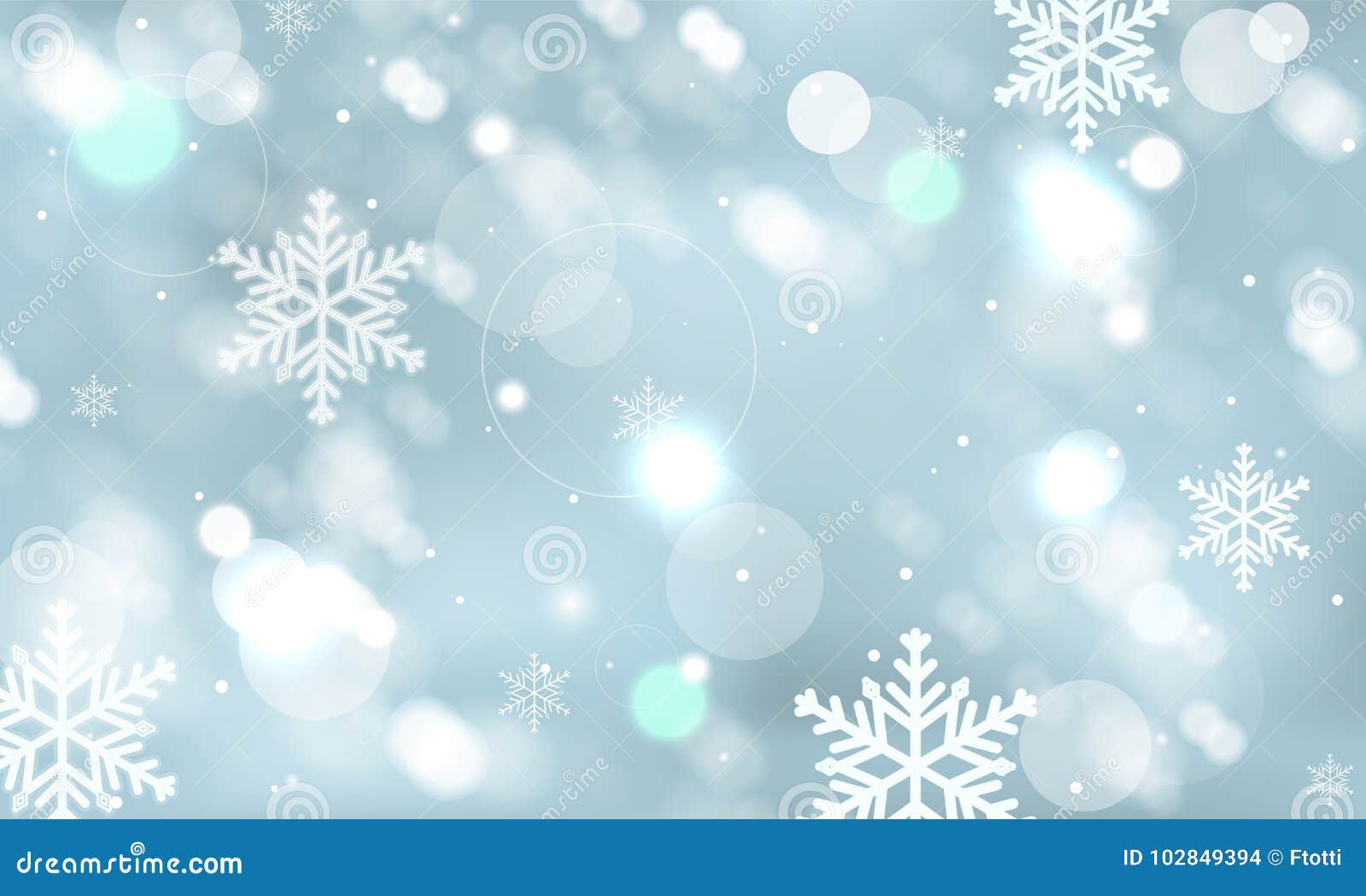 Abstract Winter Wallpaper with Snowflakes, Snowfall and Glowing Elements. Stock Vector ...