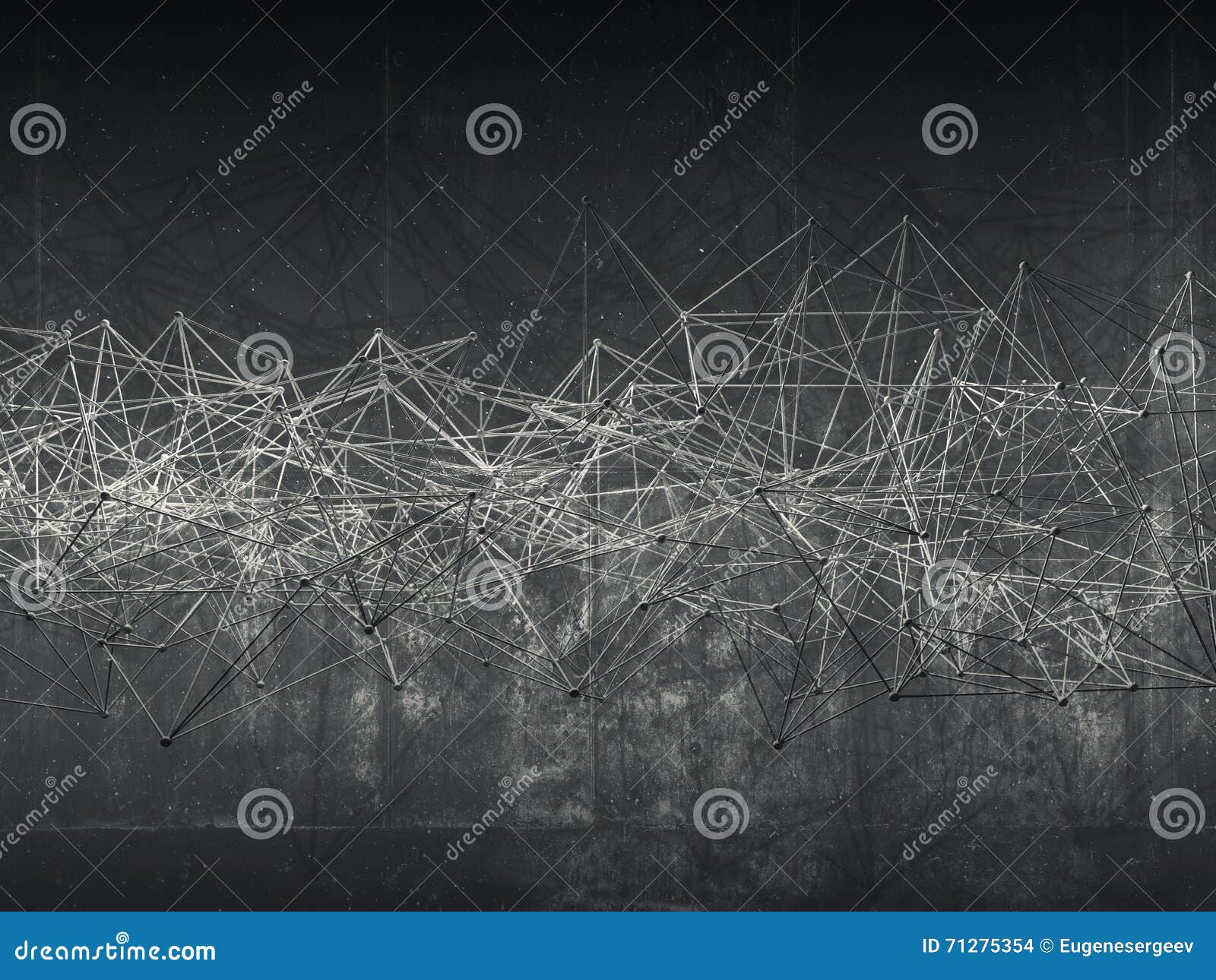 Abstract Wire Frame Mesh Structure, Dark Wall Stock Illustration ...