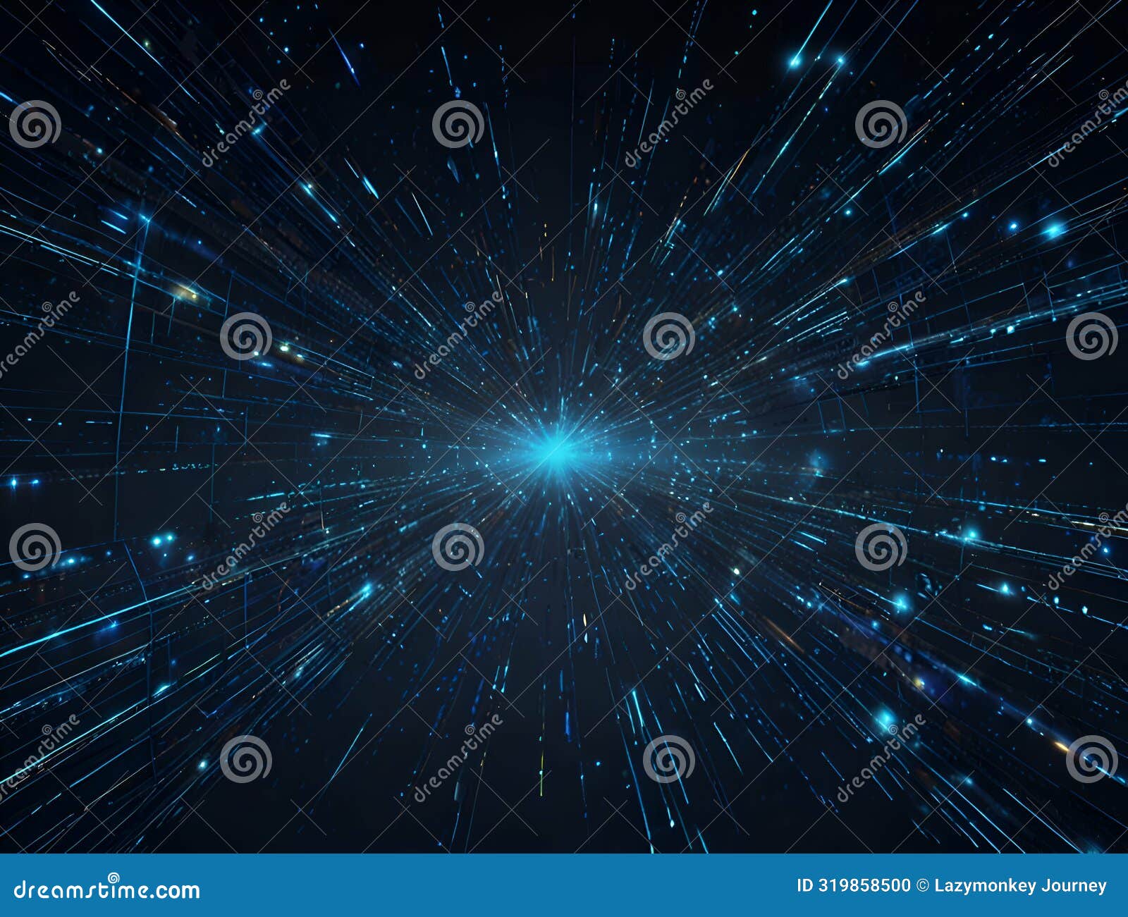 Abstract Wireframe Background Explosion of Blue Lights Background Stock ...