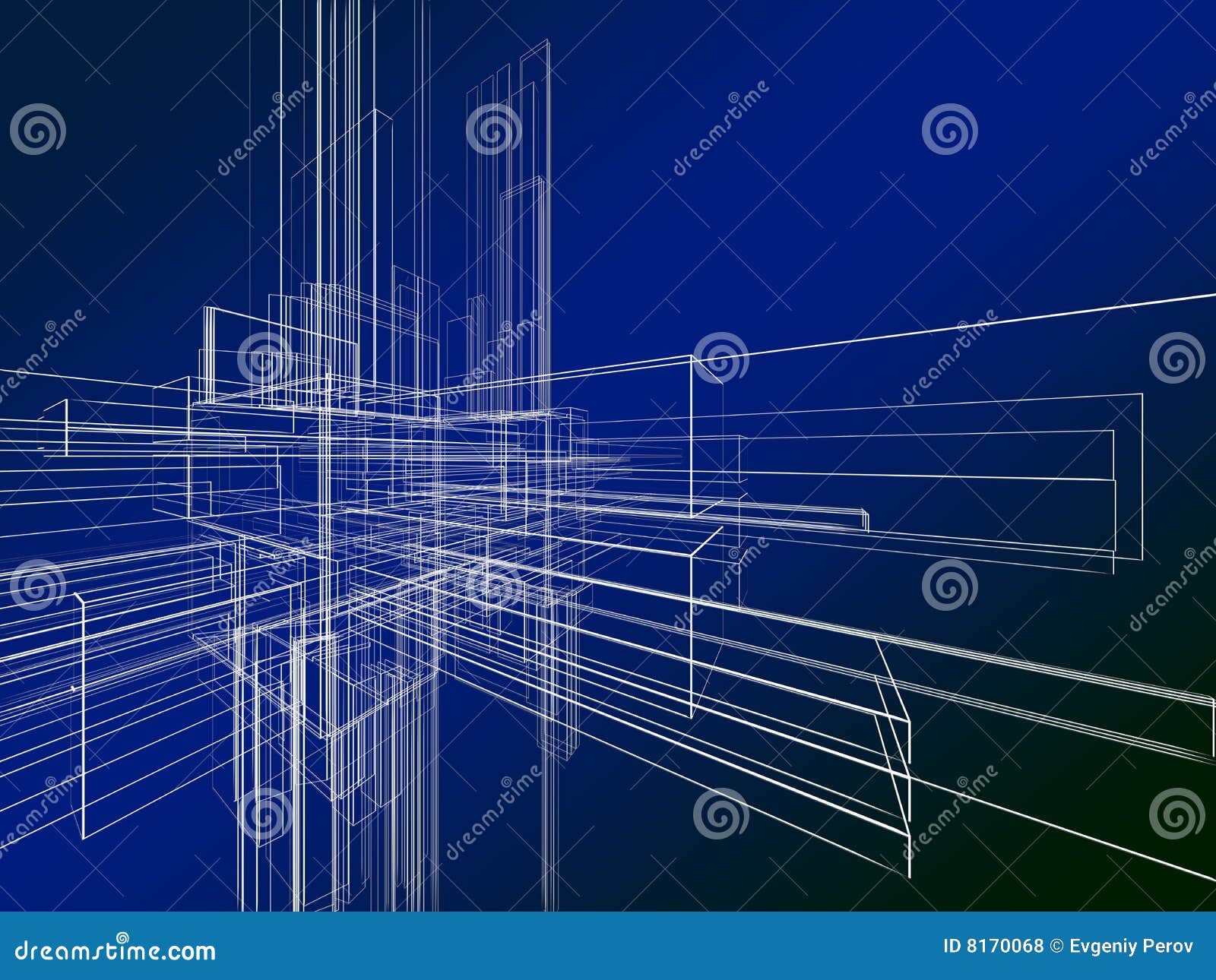 Abstract Wireframe on Blue Background Stock Illustration - Illustration ...