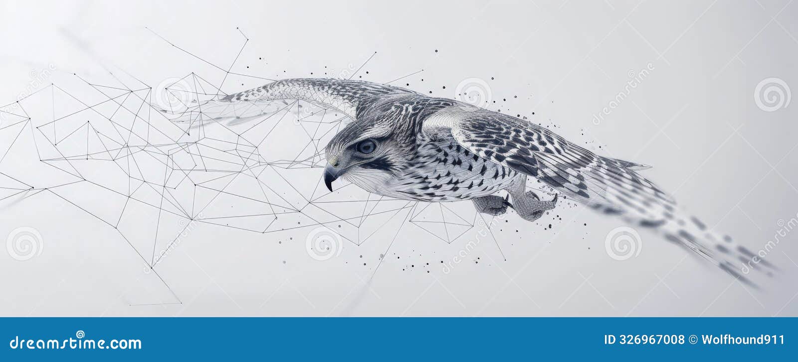 An Abstract Wireframe Design of a Swift Hawk, Composed of Polygon ...