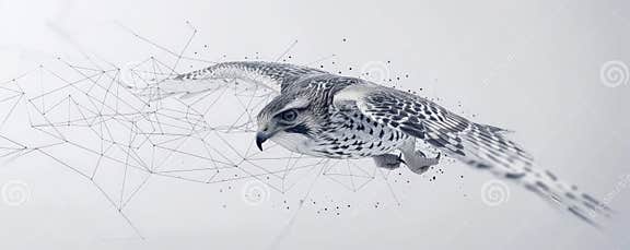An Abstract Wireframe Design of a Swift Hawk, Composed of Polygon ...