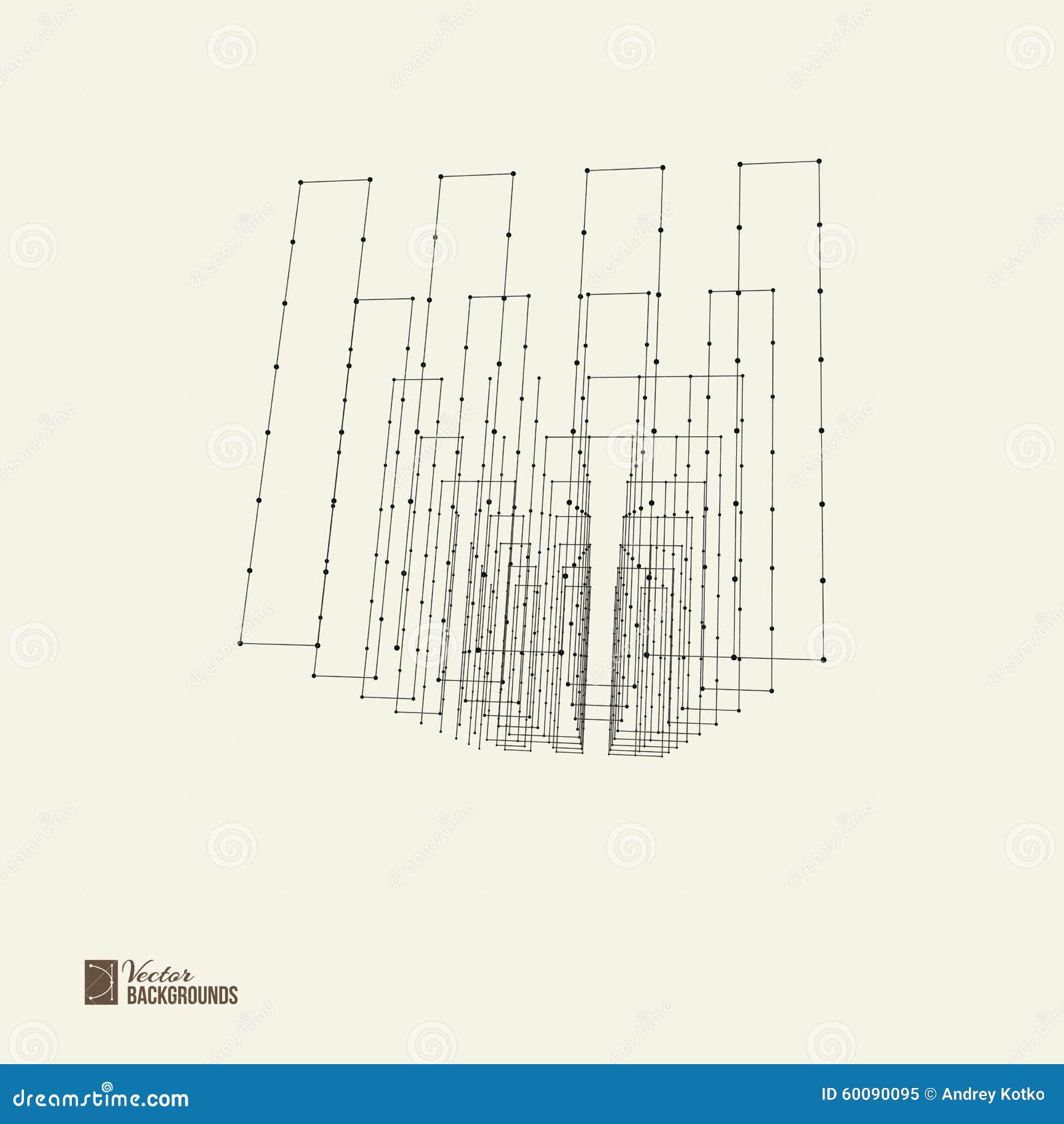 Abstract Wireframe with Dots and Lines Stock Vector - Illustration of ...