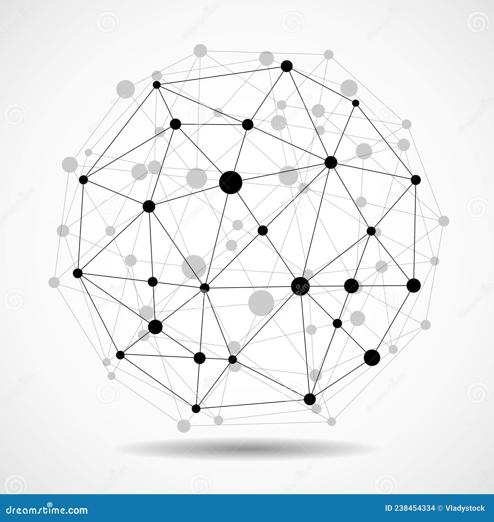 Abstract Wireframe Globe Sphere, Network Connections Stock Vector ...