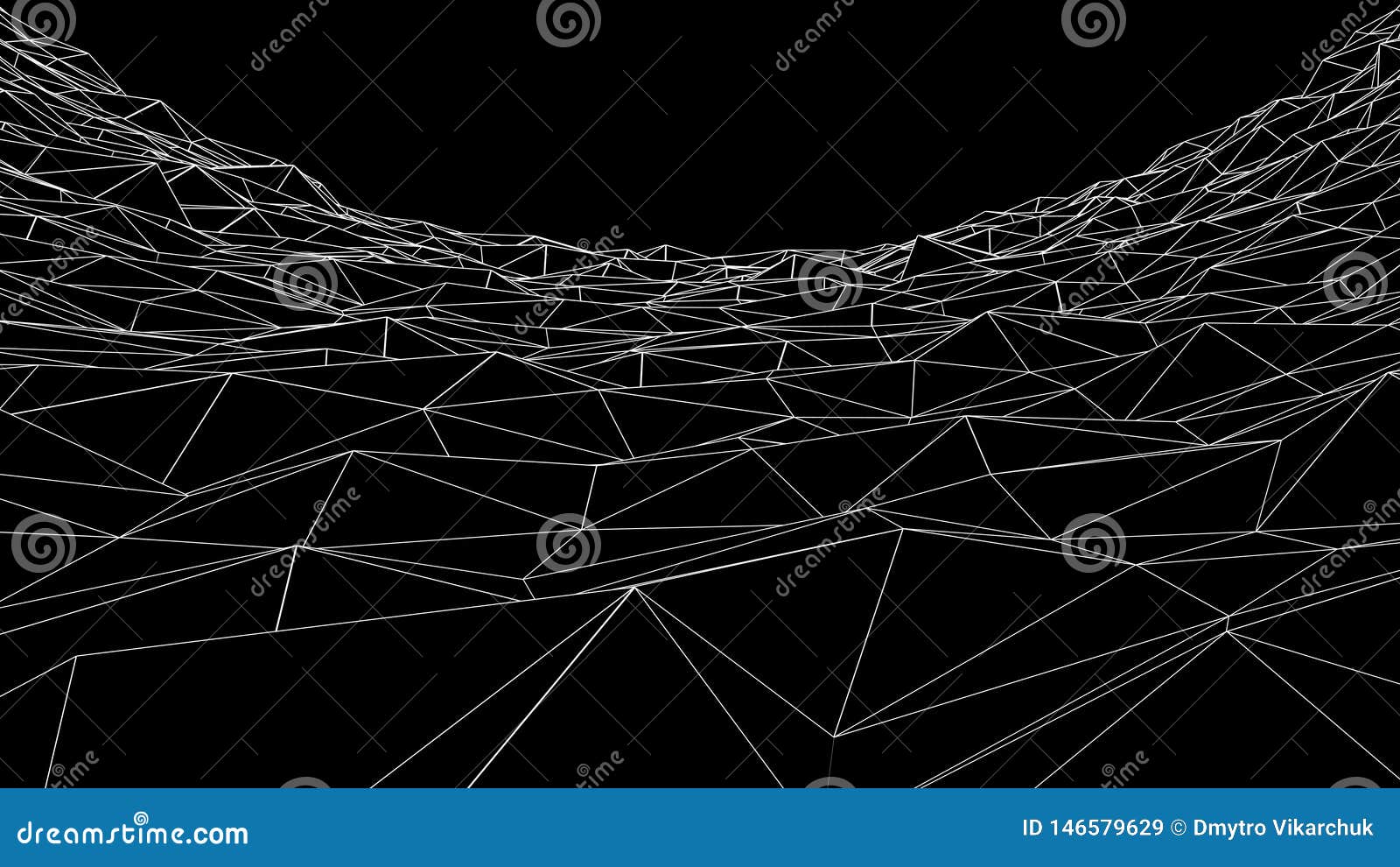 Abstract Wireframe Landscape. Abstract Mesh Landscapes. Polygonal ...