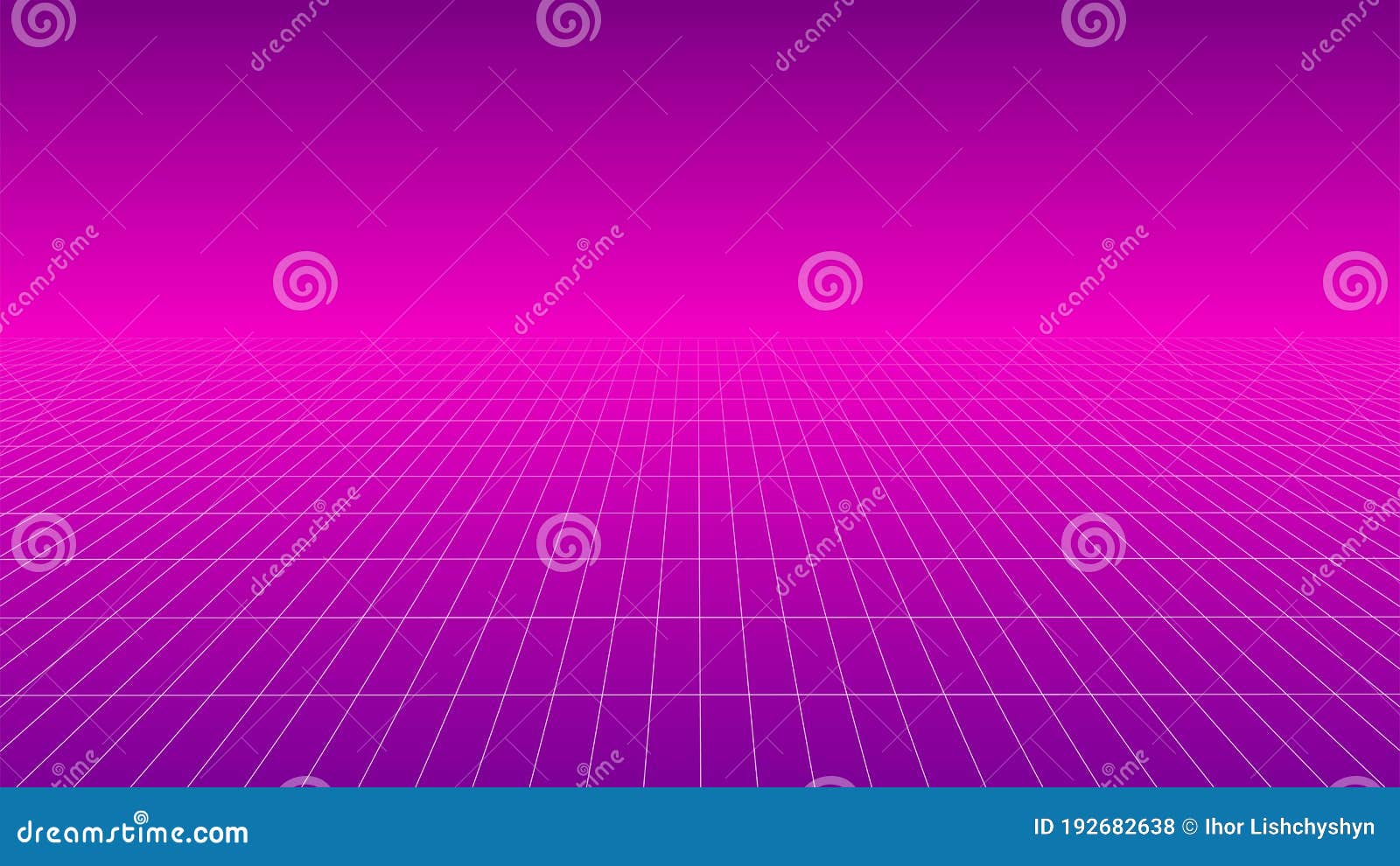 Abstract Wireframe Landscape 1980s Style. Retro Futuristic Vector Grid ...