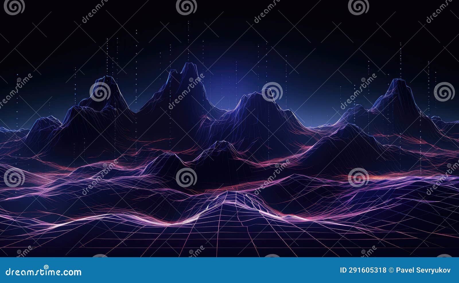 Abstract Wireframe Landscape Topographic Stock Illustration ...