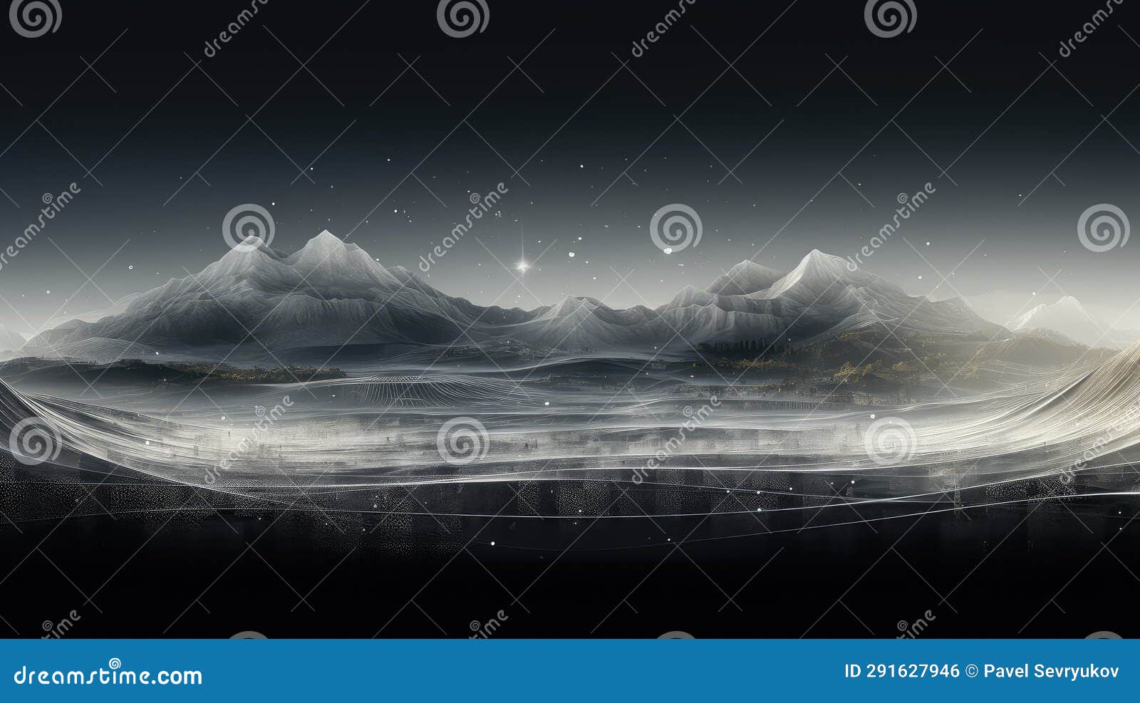 Abstract Wireframe Landscape Topographic Stock Illustration ...