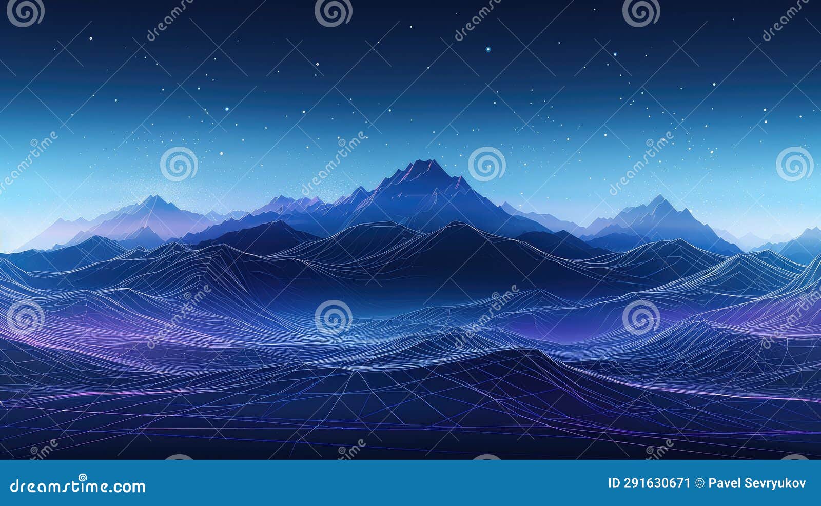 Abstract Wireframe Landscape Topographic Stock Illustration ...