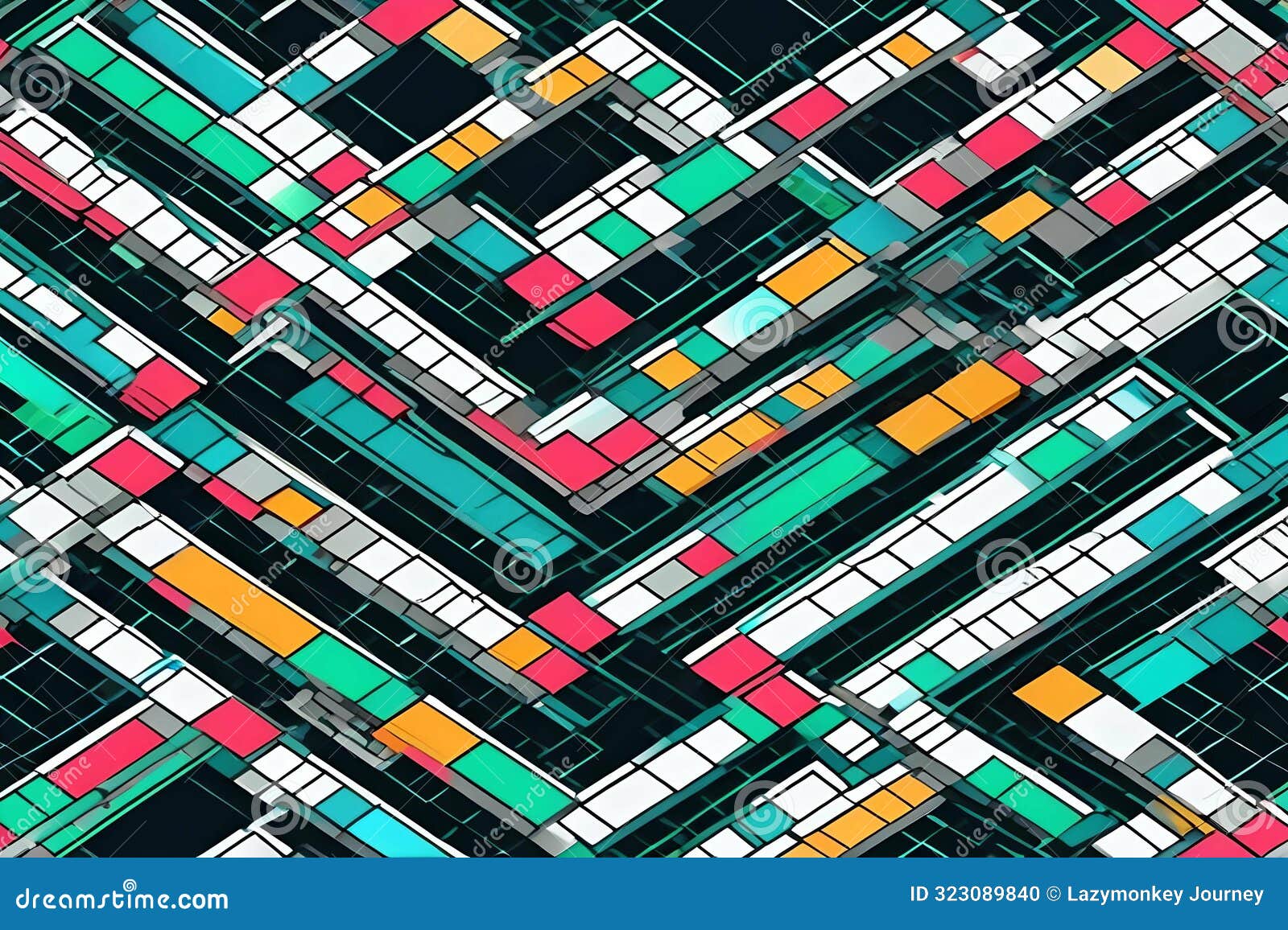 Abstract Wireframe Pixel Square Mosaic Background Corner Design Stock ...