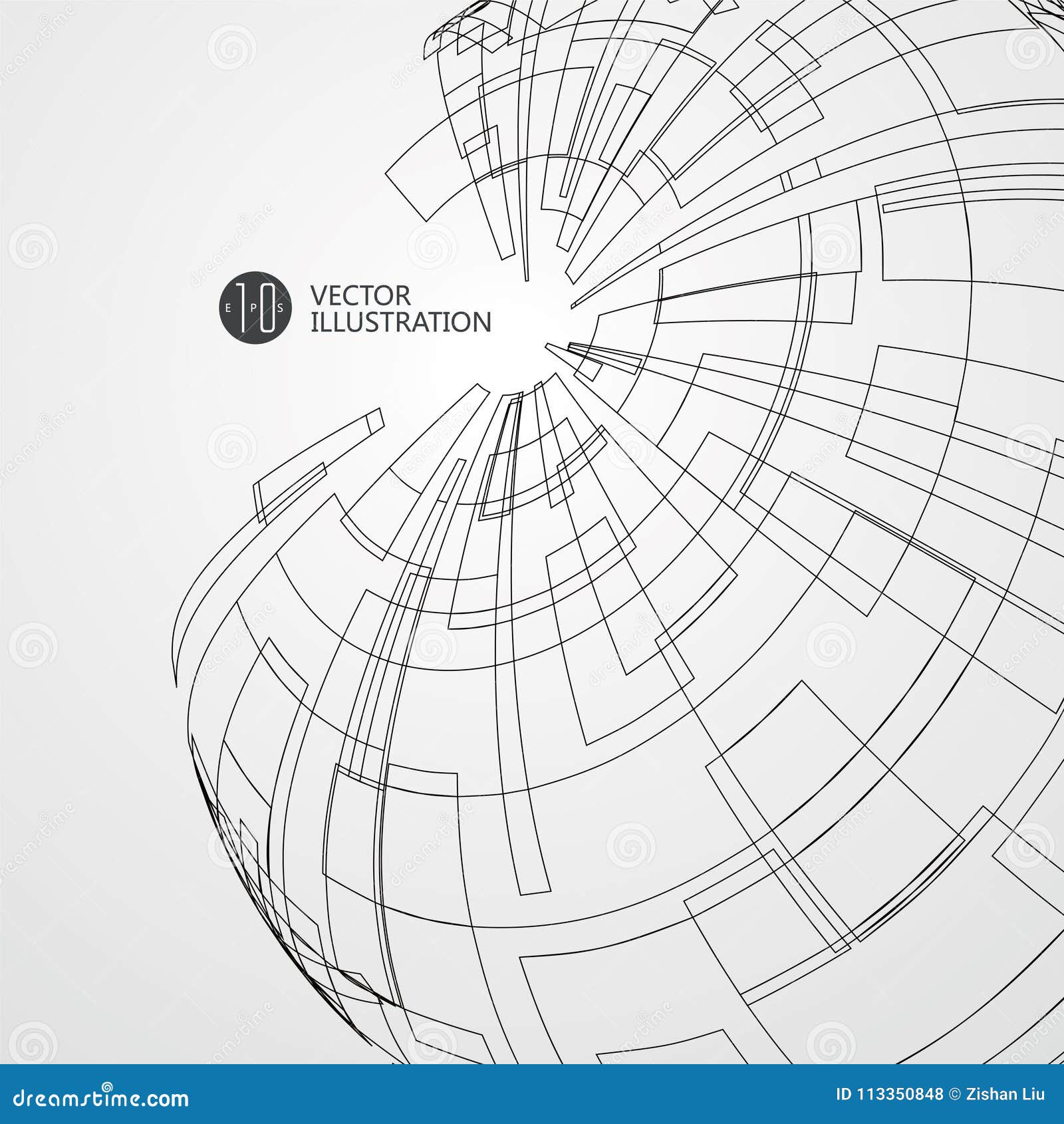 Abstract Wireframe, Science and Technology Illustration. Stock ...