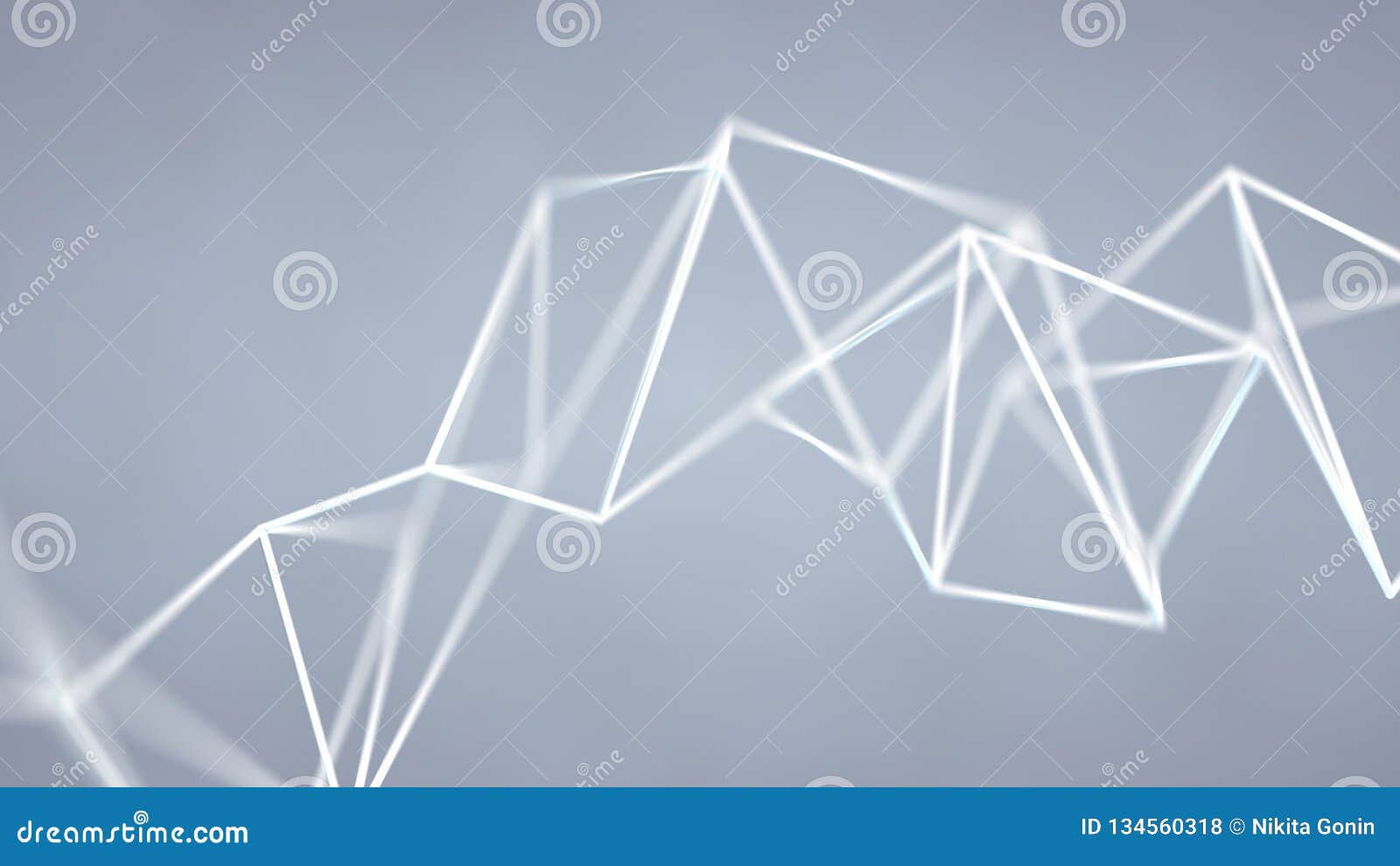 Abstract Wireframe Shape 3D Render Stock Illustration - Illustration of ...