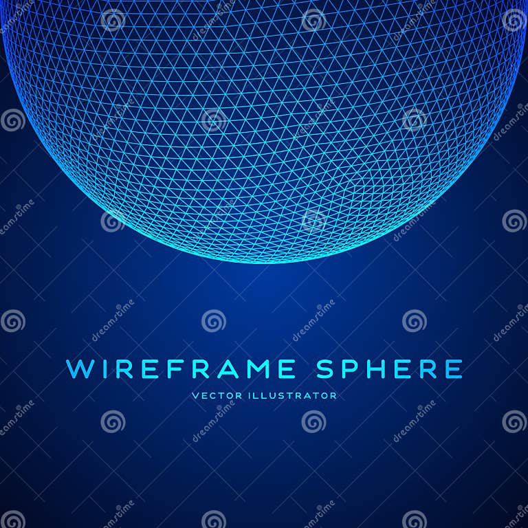 Abstract wireframe sphere stock vector. Illustration of element - 106462451