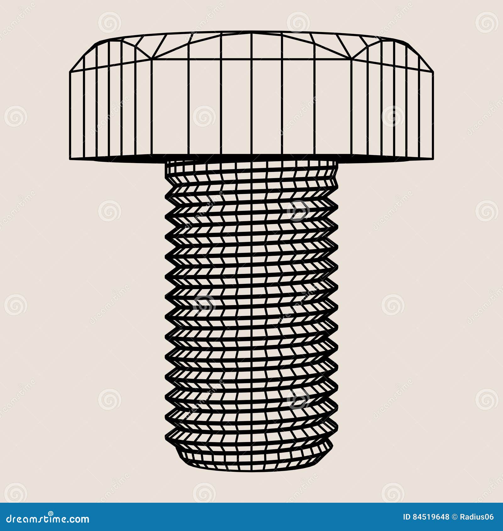 Abstract Wireframe Style Bolt Stock Vector - Illustration of industrial ...